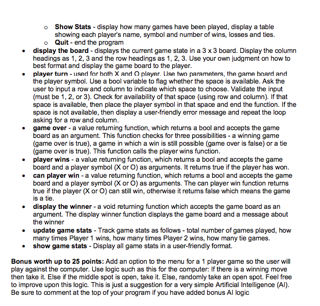 Solved Is my c++ code correct for tic tac toe game? Here is | Chegg.com