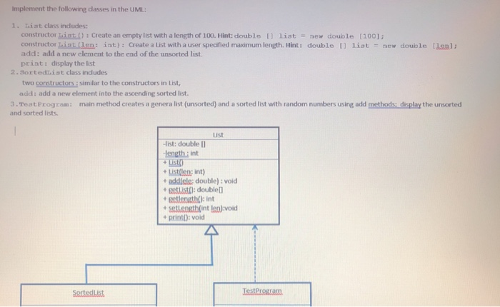 Solved Implement the following classes in the UML: 1. Liat | Chegg.com