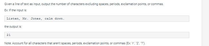Solved Given a line of text as input, output the number of | Chegg.com
