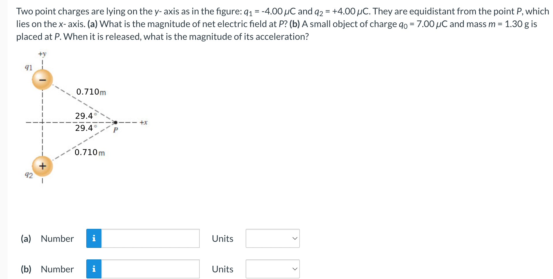 Solved Two point charges are lying on the y - ﻿axis as in | Chegg.com
