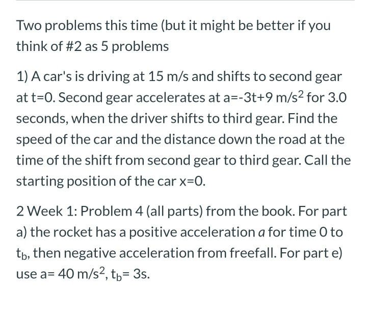Solved Two problems this time (but it might be better if you | Chegg.com