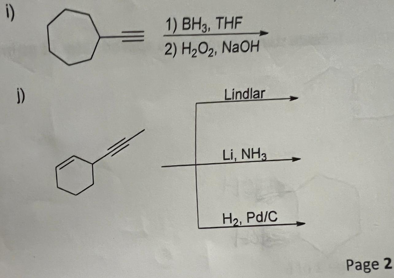 Solved 2) H2O2,NaOH 1) BH3,THF Page 2 | Chegg.com