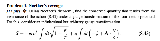 Solved Problem 4: Noether's revenge [15 pts] Using Noether's | Chegg.com