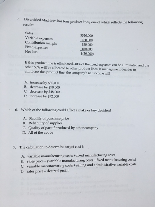 Solved Problem 1: Multiple-Choice Questions (39 points) | Chegg.com