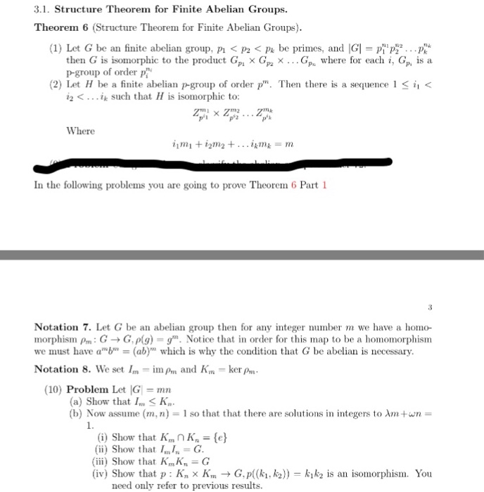 Solved 3 1 Structure Theorem For Finite Abelian Groups Chegg