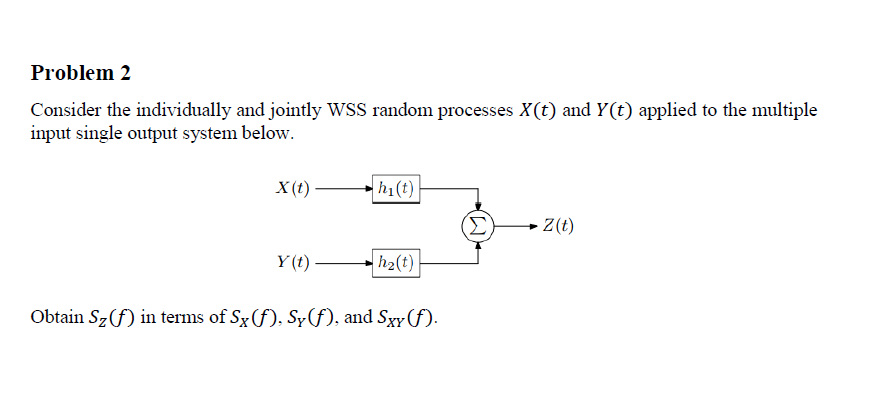 Problem 2 Consider the individually and jointly WSS | Chegg.com