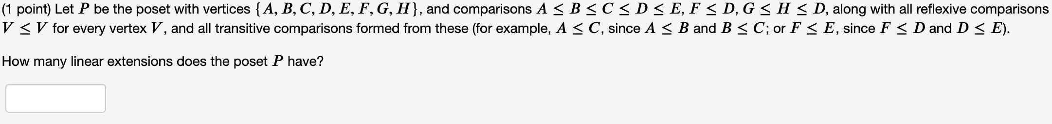 Solved Let 𝑃 be the poset with | Chegg.com