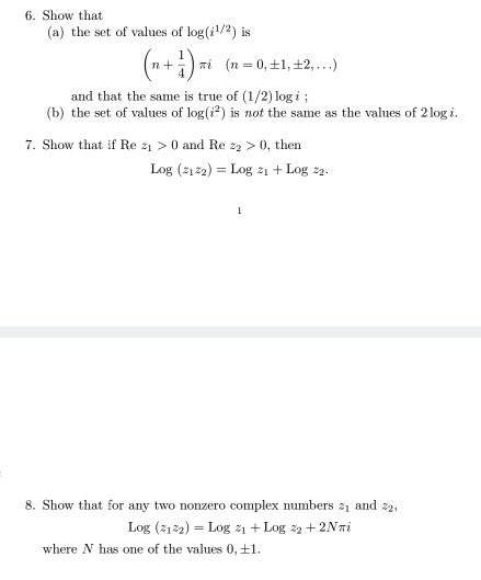 Solved 6. Show that (a) the set of values of log(H/2) is | Chegg.com