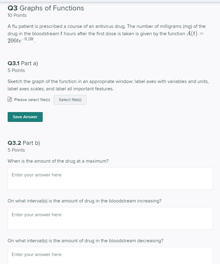 Solved Q3 Graphs of Functions 10 Points A flu patient is | Chegg.com