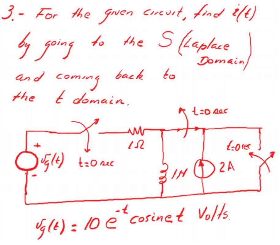 Solved to back to 3.- For the given circuit, find ift) by | Chegg.com