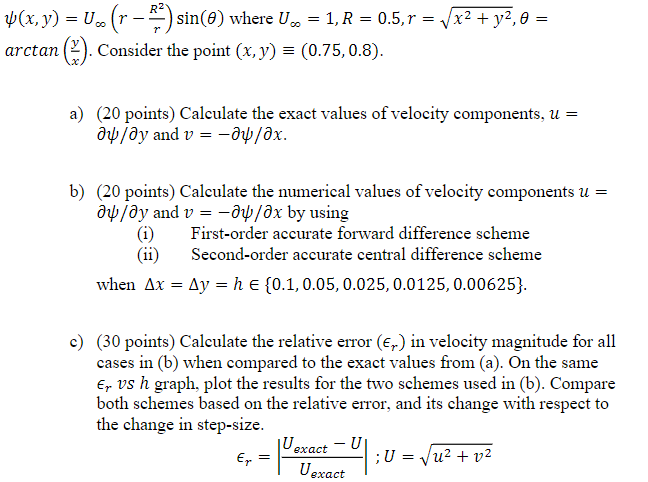 Solved Consider the stream function for a potential flow | Chegg.com