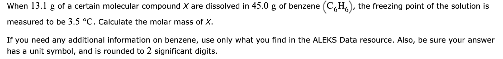 Solved When 13.1 g of a certain molecular compound X are | Chegg.com