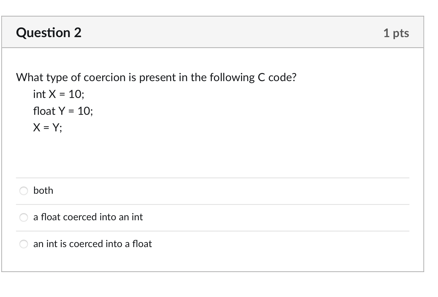 Solved What Type Of Coercion Is Present In The Following C 0908