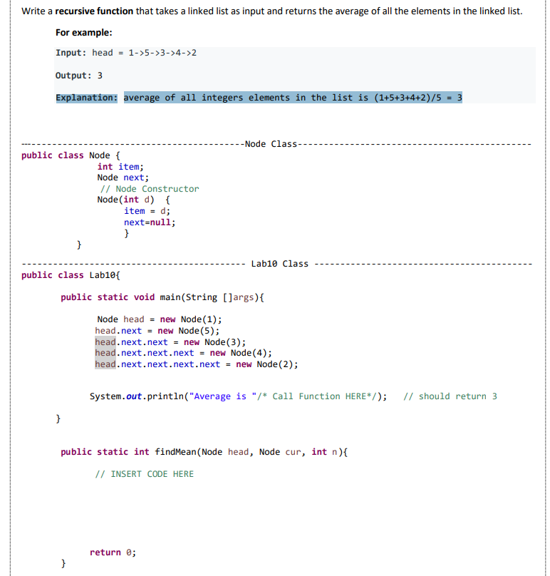 Solved Write a recursive function that takes a linked list | Chegg.com
