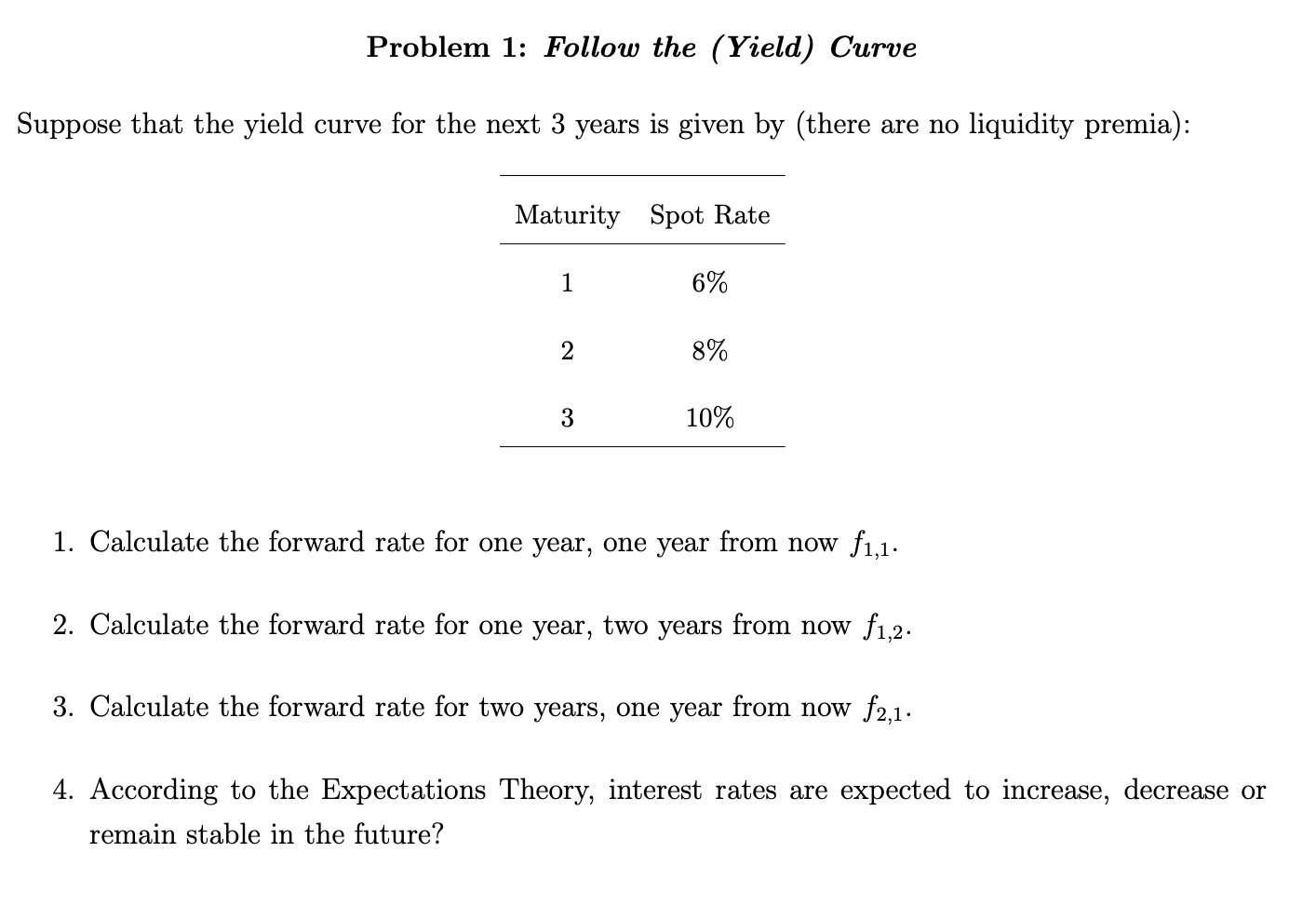 Solved Problem 1: Follow the (Yield) Curve Suppose that the | Chegg.com