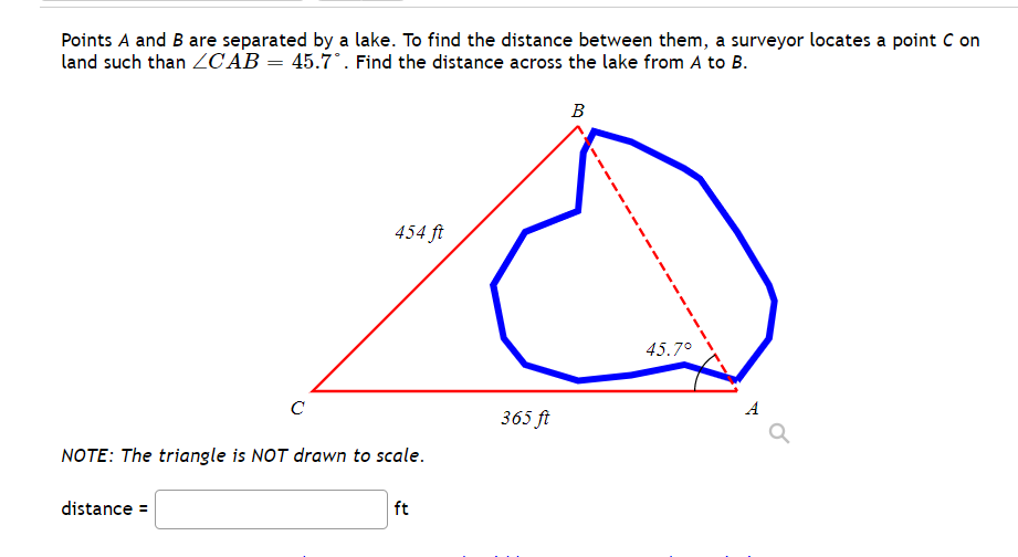 Solved Points A and B are separated by a lake. To find the | Chegg.com