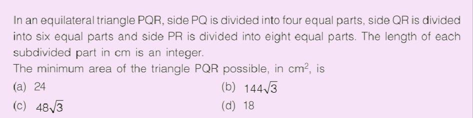 Solved In an equilateral triangle PQR, side PQ is divided | Chegg.com