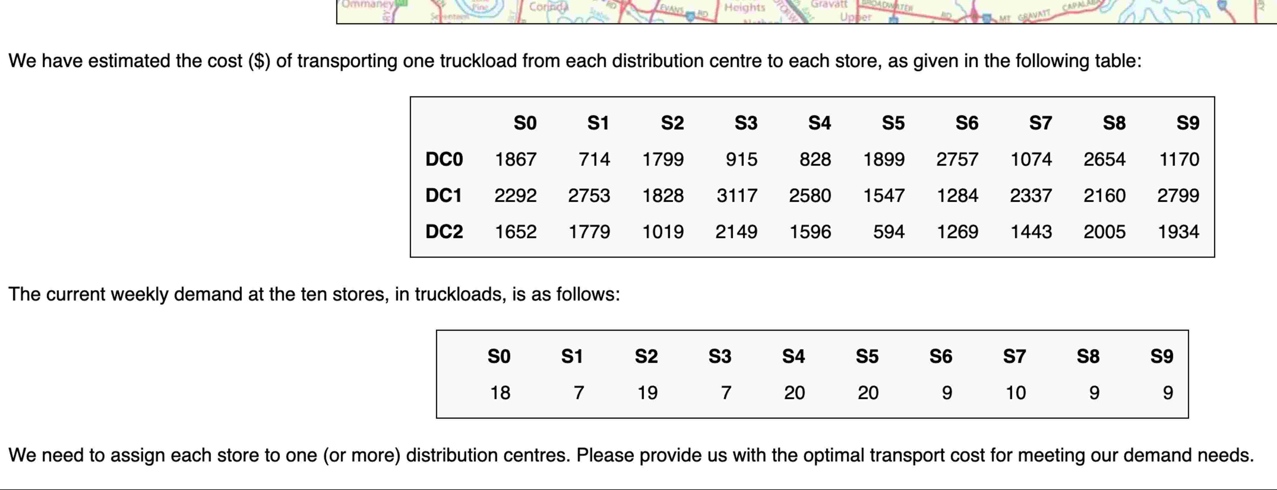 Solved We have estimated the cost (\$) ﻿of transporting one | Chegg.com