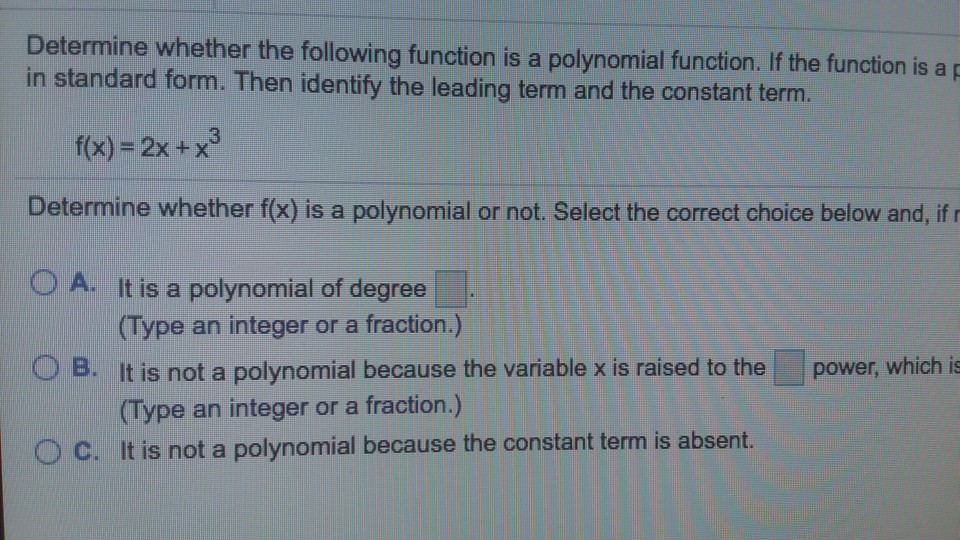 Solved Determine whether the following function is a | Chegg.com