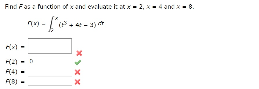 Solved Find Fas a function of x and evaluate it at x = 2, x | Chegg.com
