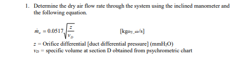 Solved Determine the dry air flow rate through the system | Chegg.com