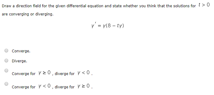 Solved Draw a direction field for the given differential | Chegg.com