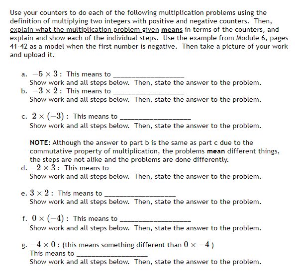 Solved Ise your counters to do each of the following | Chegg.com