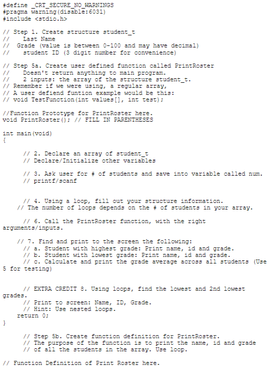 Solved In the programming language C...asap please, need to | Chegg.com