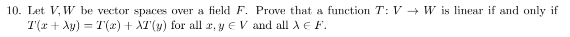 Solved 5. Prove that, if a vector space V over a field F | Chegg.com