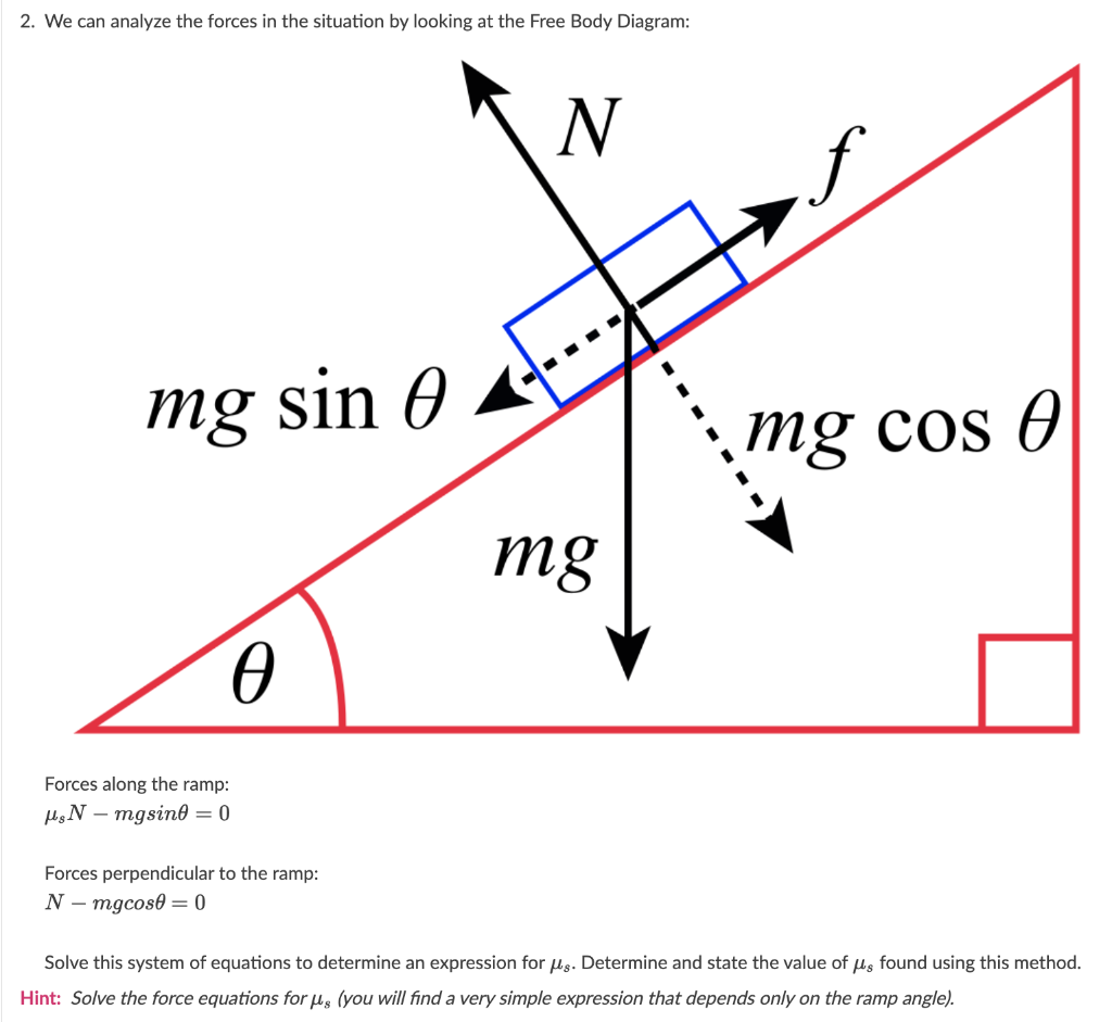 Solved 2. We can analyze the forces in the situation by | Chegg.com