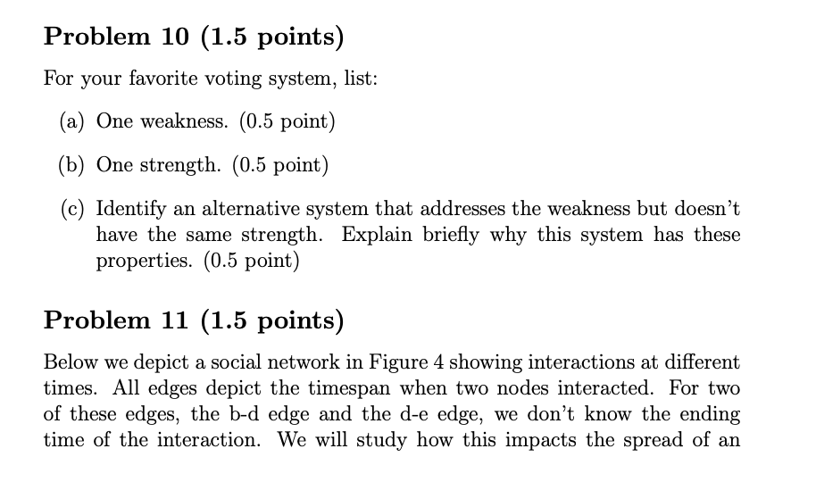 Solved Problem 10 (1.5 ﻿points)For your favorite voting | Chegg.com