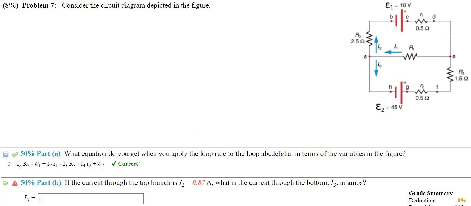 Solved (8\%) Problem 7: Consider the circuit diagram | Chegg.com