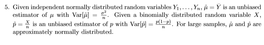 Solved 5. Given independent normally distributed random | Chegg.com