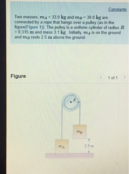 Solved Constants Two masses, mA = 330 kg and mB = 390 kg are | Chegg.com