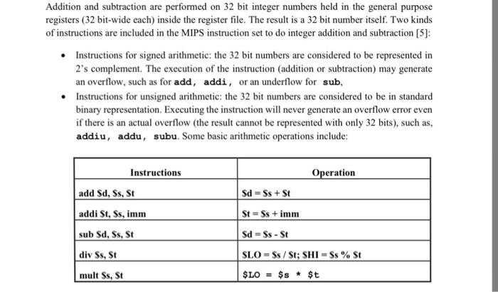 Solved Addition and subtraction are performed on 32 bit | Chegg.com