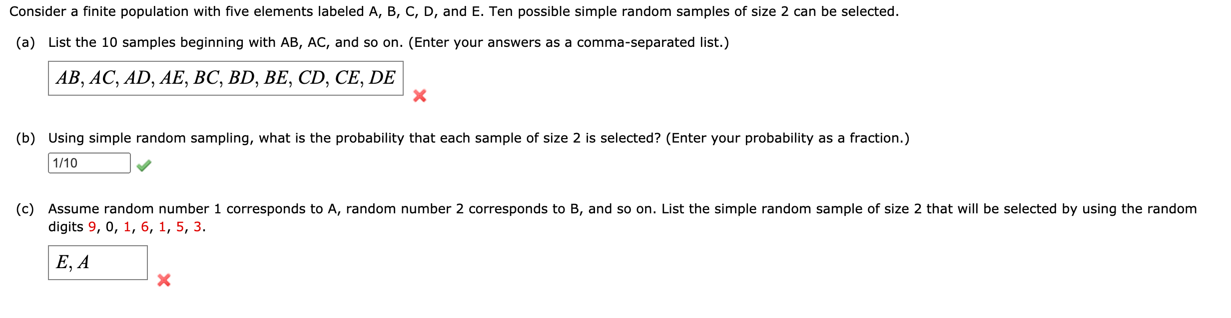 Solved Consider a finite population with five elements | Chegg.com