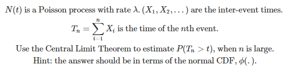 Solved N(t) is a Poisson process with rate λ.(X1,X2,…) are | Chegg.com