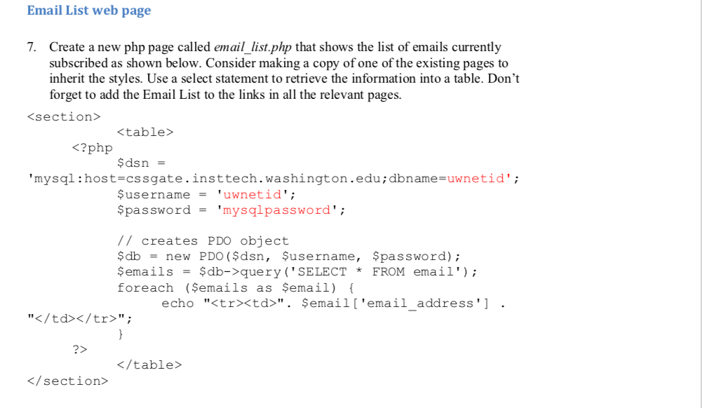 Solved These are part of the directions on the part I'm | Chegg.com