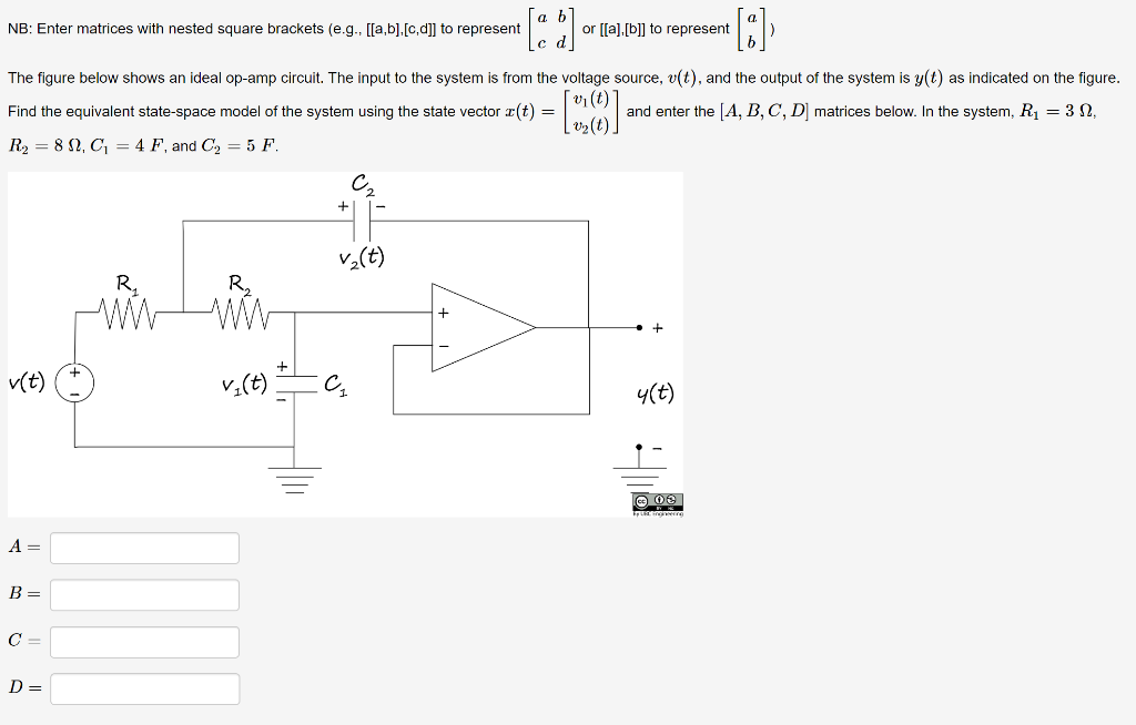 Solved Nb Enter Matrices With Nested Square Brackets Eg 8225