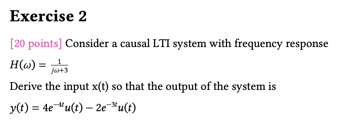 Solved [20 points] Consider a causal LTI system with | Chegg.com