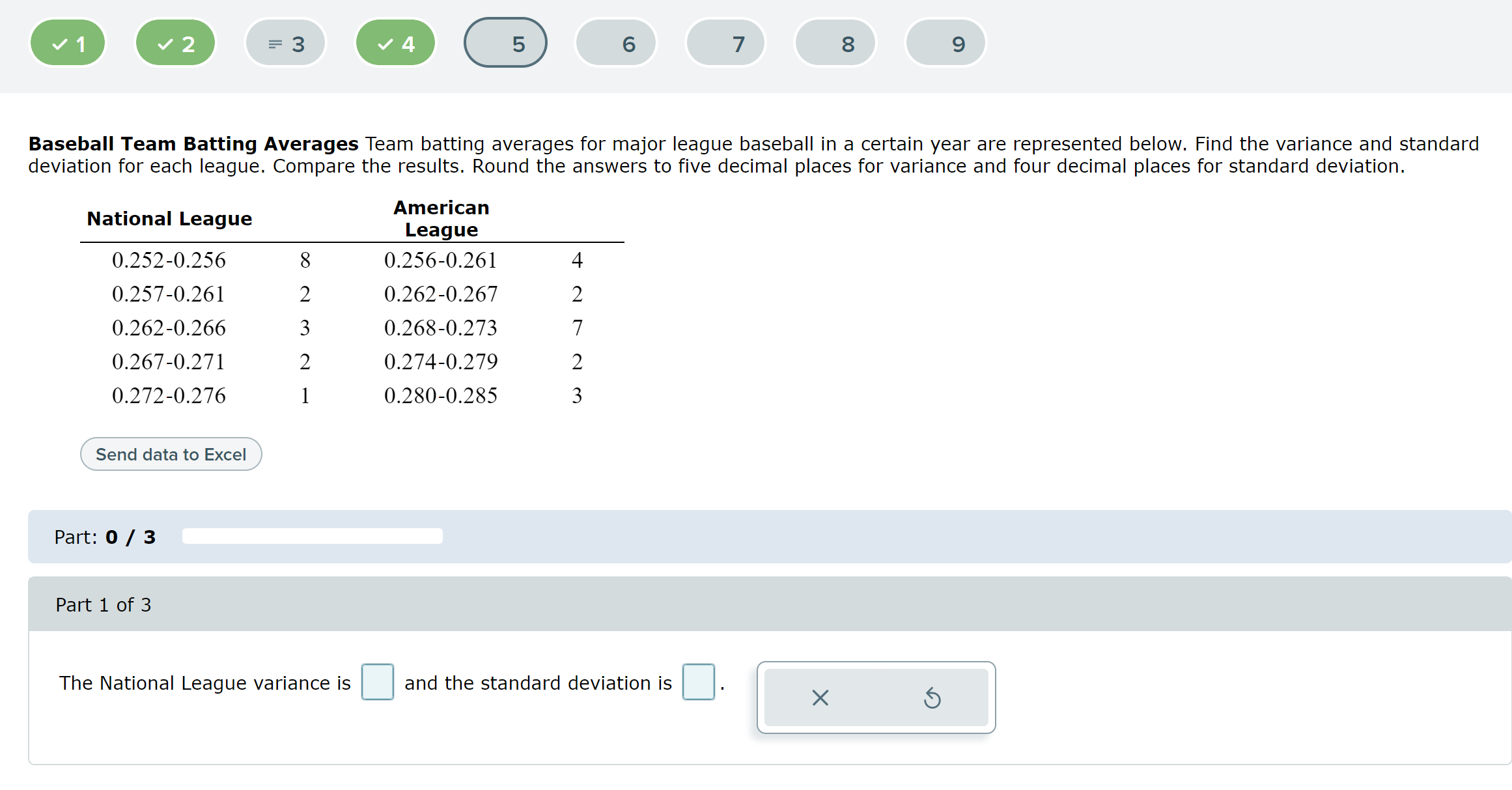 Solved Baseball Team Batting Averages Team batting averages | Chegg.com