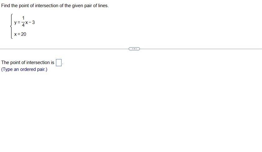 Solved Find the point of intersection of the given pair of | Chegg.com