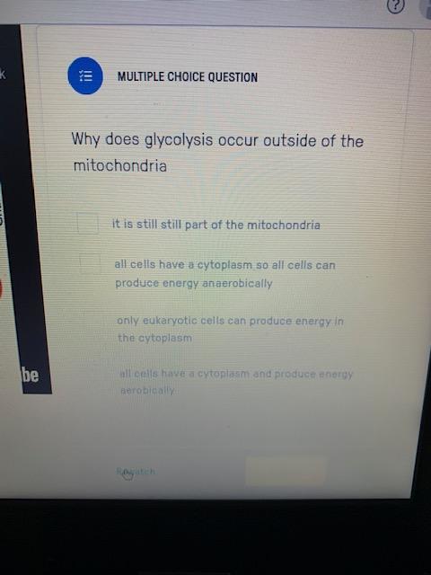 Solved MULTIPLE CHOICE QUESTION Why does glycolysis occur | Chegg.com