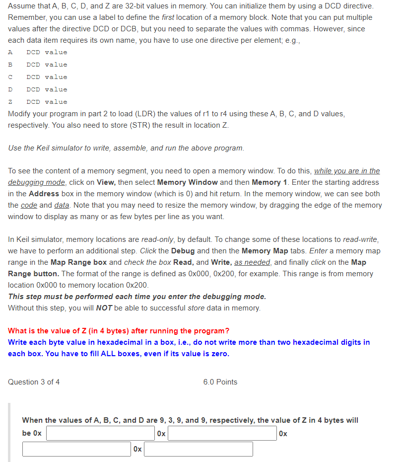 2 B Assume that A, B, C, D, and Z are 32-bit values | Chegg.com
