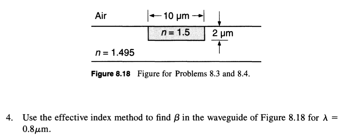 Solved Use the effective index method to find in | Chegg.com