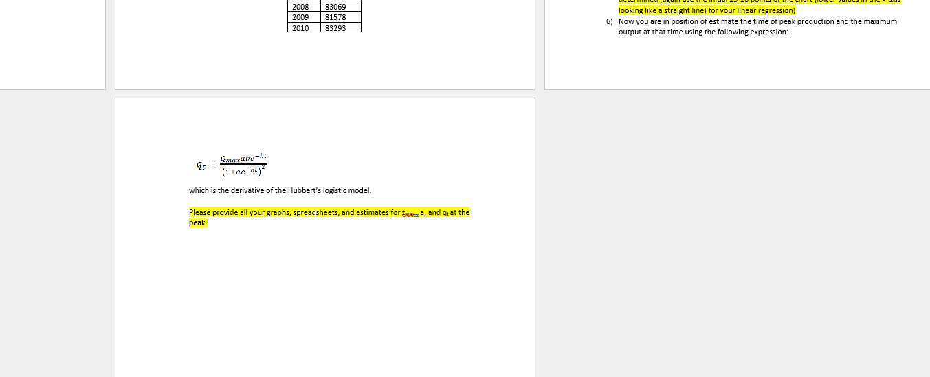 2008 83069 2009 81578 - looking like a straight line) | Chegg.com