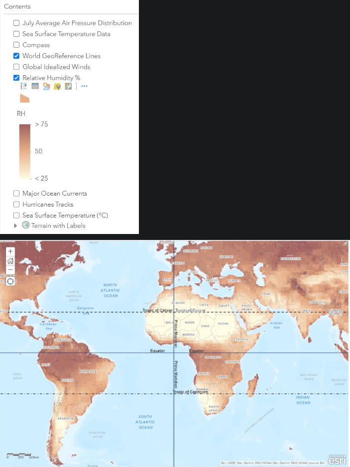 Relative Humidity World Map