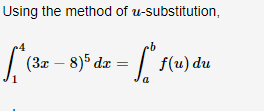 Solved Using the method of \\( u \\)-substitution, \\[ | Chegg.com