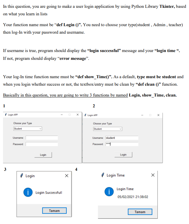 Solved In this question, you are going to make a user login | Chegg.com