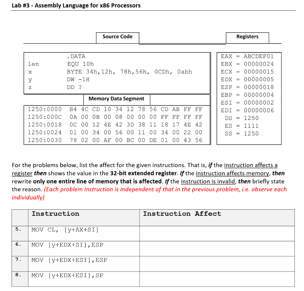 Solved Lab 3 Assembly Language For X86 Processors Source Chegg Solved Lab 3 Assembly Language For X86 Processors Source Chegg